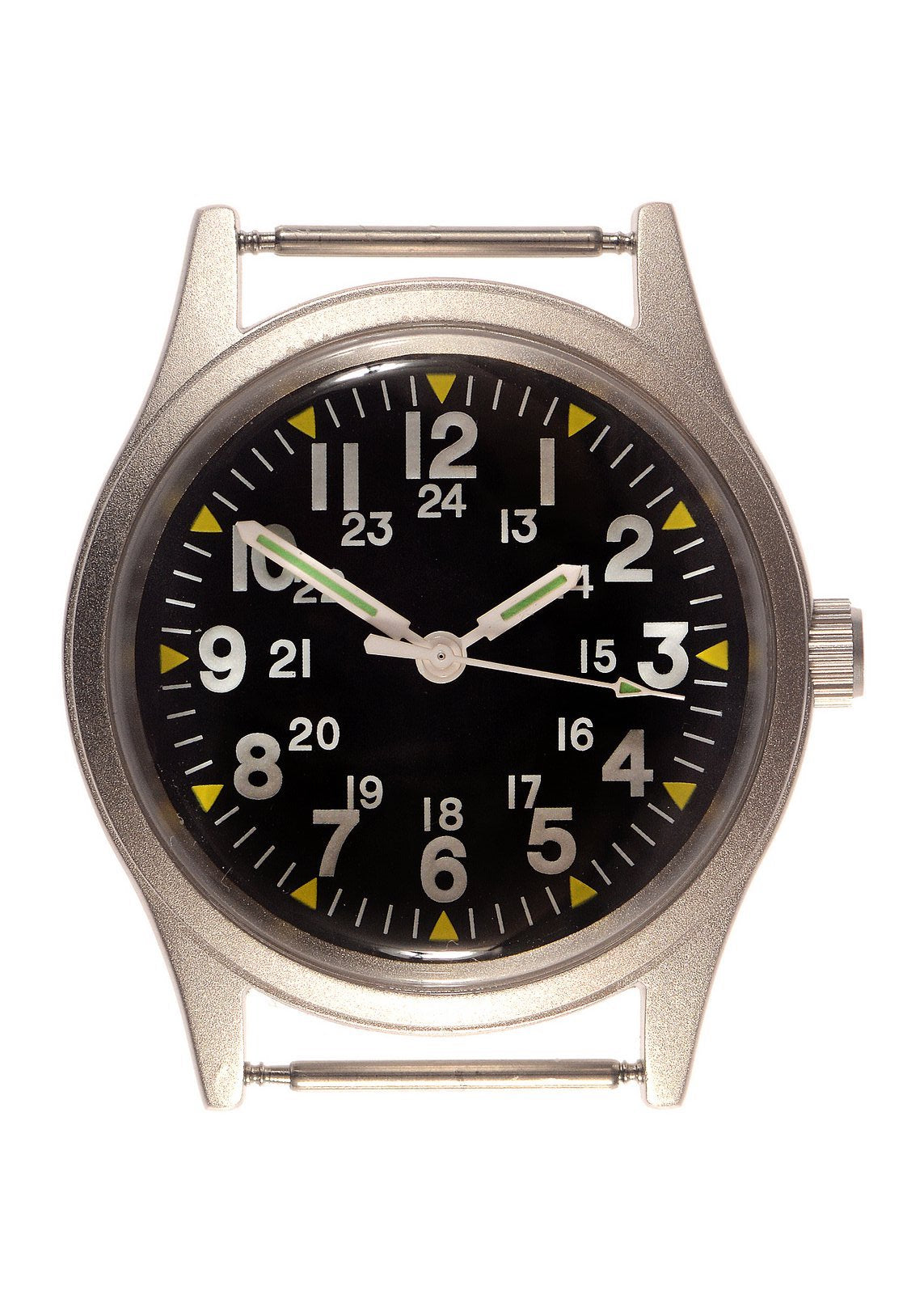MWC Classic 1970s Pattern MIL-W-46374 Pattern Military Watch on a Blac ...
